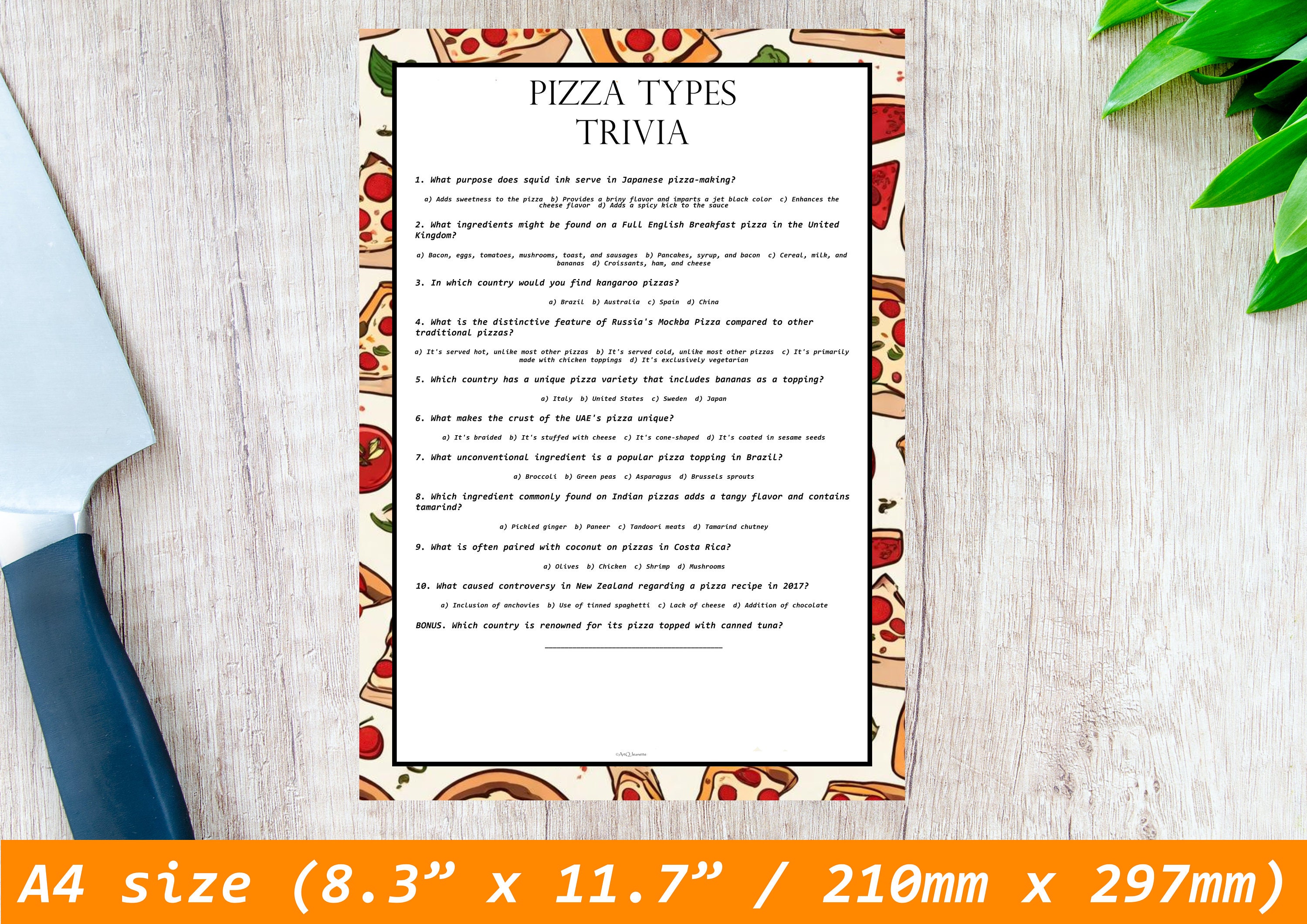 Pizza Trivia Quiz, Food Party Game, Trivia Questions, Pizza Games, Game ...