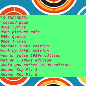 50s Trivia Quiz, 50s Party Game, 1950s Questions, 50s Themed Party ...