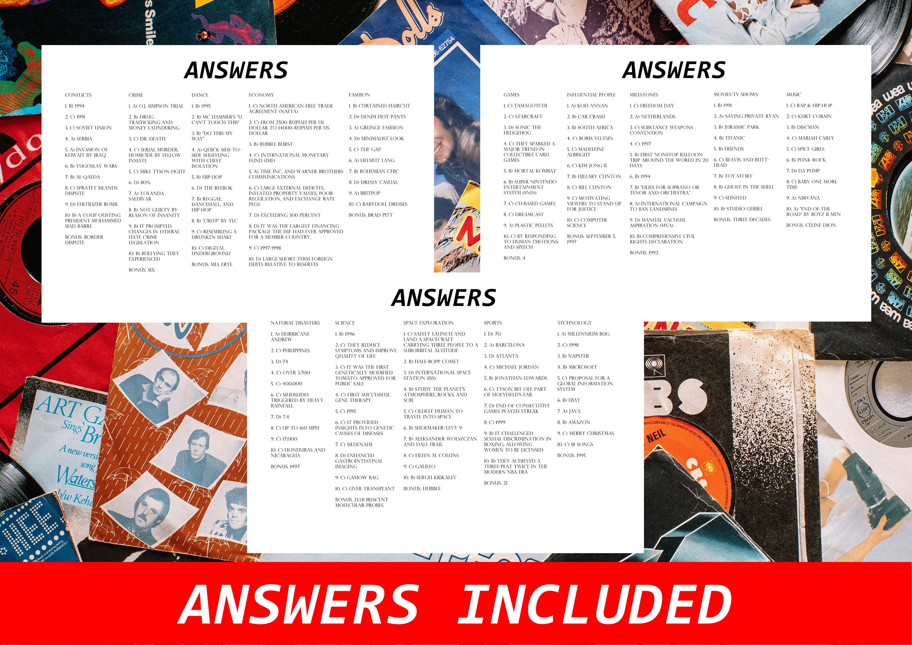 90s Trivia Quiz, 90s Party Game, Trivia Questions, 90s Games, Decades ...
