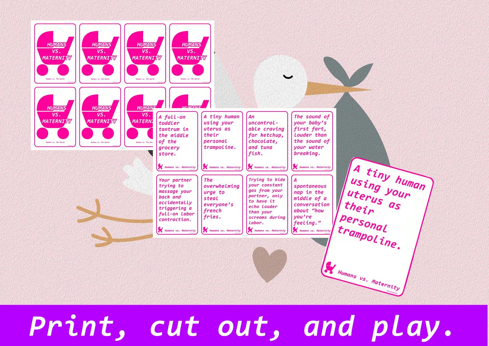 Cards Against Maternity | Humans Vs. Maternity| Baby Shower| Pregnancy ...