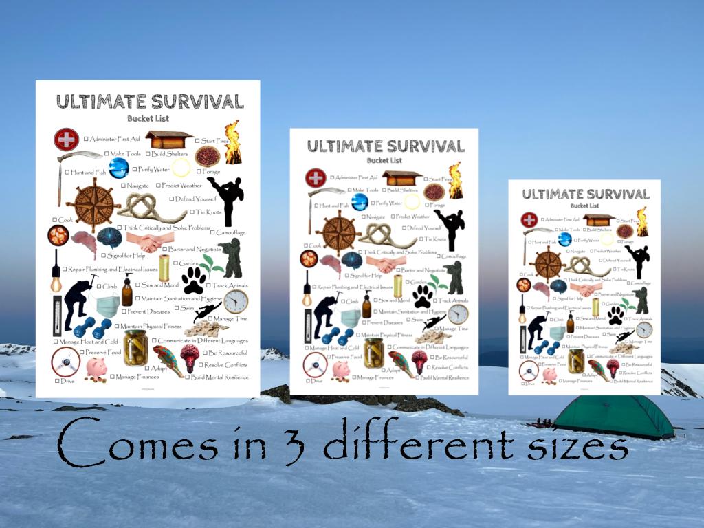 Ultimate Survival Bucket List Printable, Fun To-do List, Things to Do ...