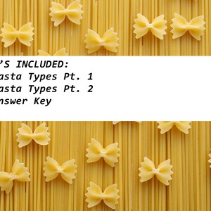 20 Printable Pasta Types Picture Quiz, Picture Trivia, Party Game ...