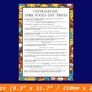 April Fools' Day Trivia Quiz, Easter Party Game, Trivia Questions ...