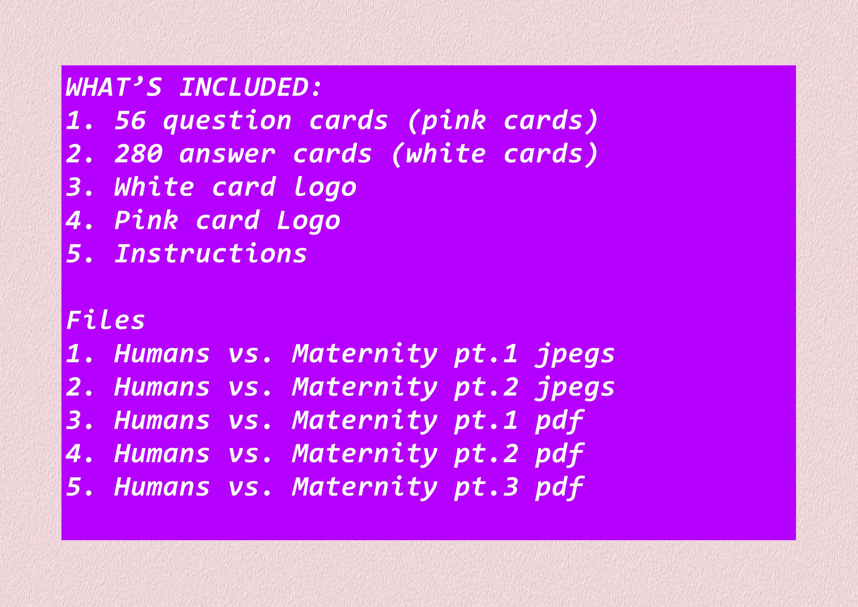 Cards Against Maternity | Humans Vs. Maternity| Baby Shower| Pregnancy ...