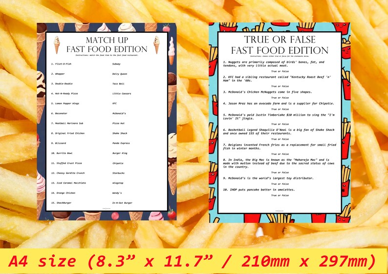 Fast Food Party Games | Trivia Questions | Food Trivia | Game Night ...