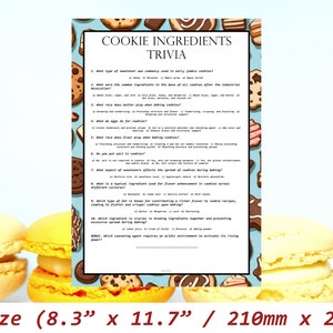 Cookie Trivia Quiz, Food Party Game, Trivia Questions, Cookie Games ...