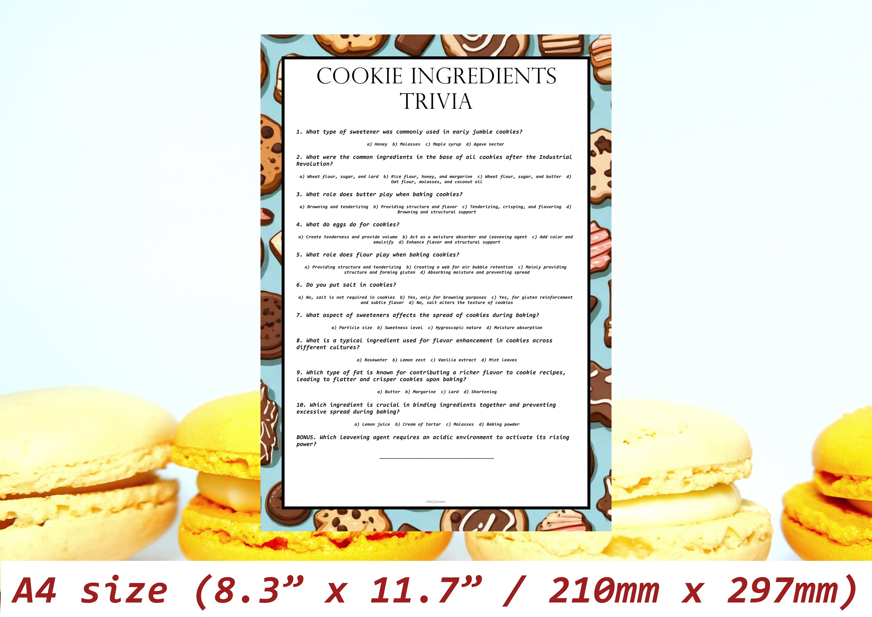 Cookie Trivia Quiz, Food Party Game, Trivia Questions, Cookie Games ...