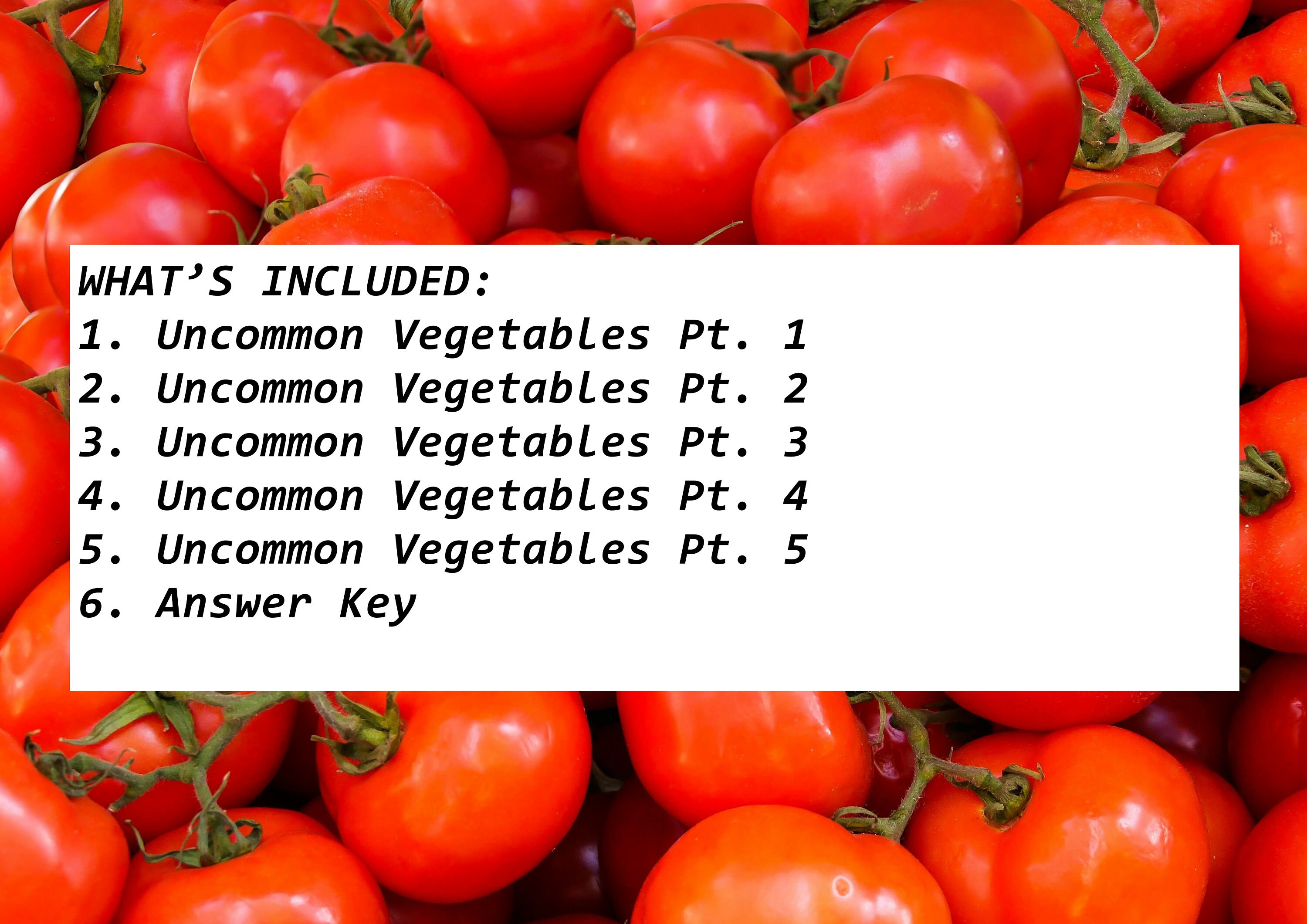 50 Printable UNCOMMON VEGETABLES Picture Quiz, Picture Trivia, Party ...