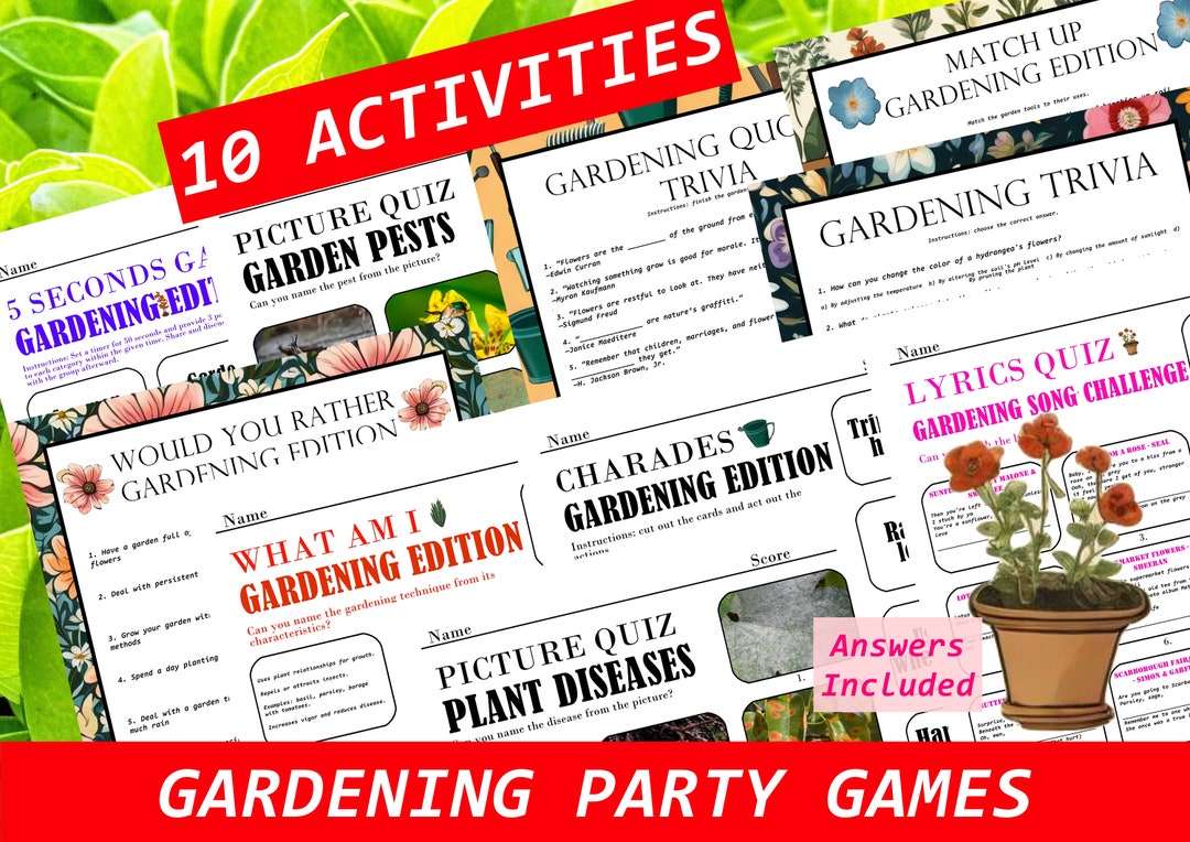 Gardening Party Games Trivia Questions Vegetable Trivia game Night ...