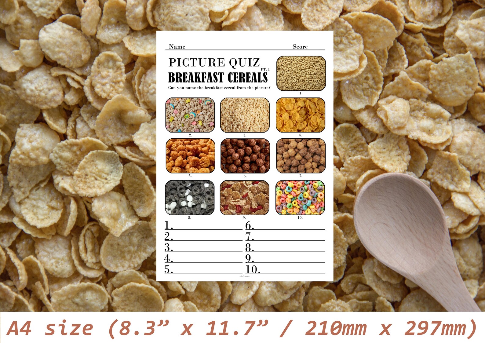 20 Printable Breakfast Cereals Picture Quiz, Picture Trivia, Party Game ...