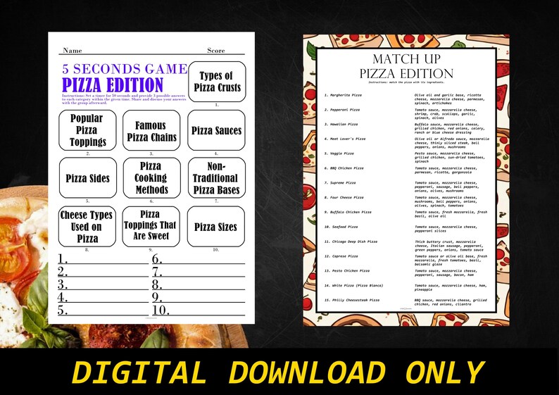 Pizza Trivia Quiz, Food Party Game, Trivia Questions, Pizza Games, Game ...