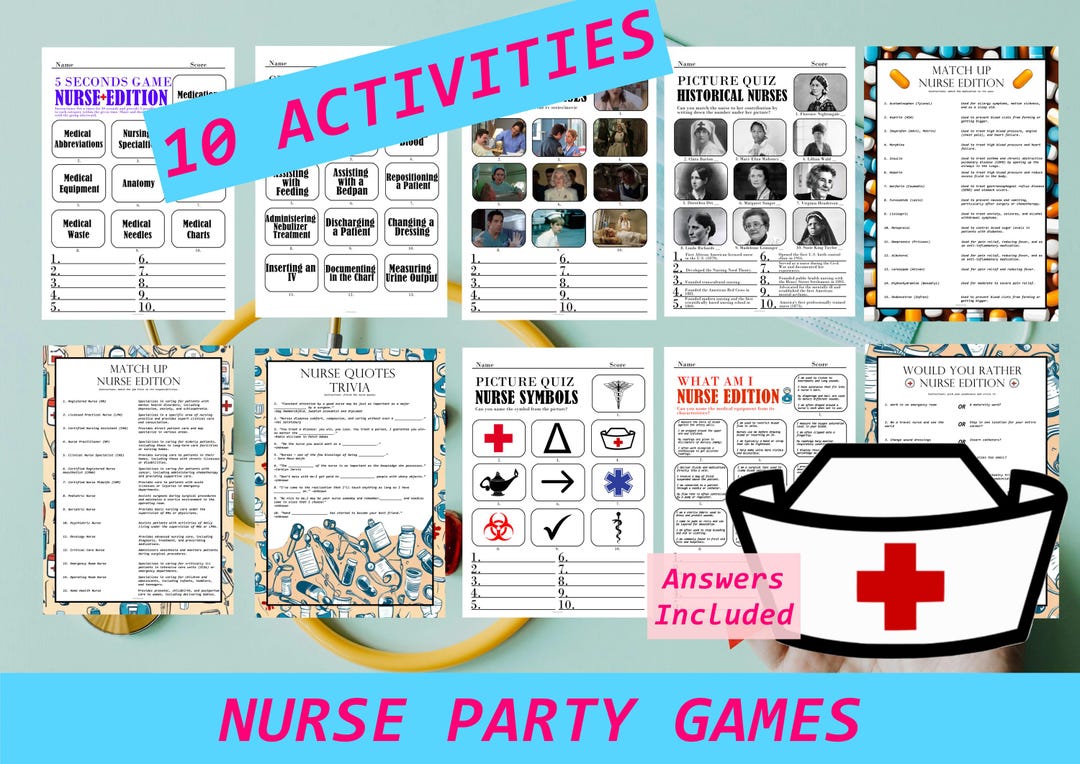 Nurse Trivia | Nurse Themed Games | Graduation Party | Printable Games ...