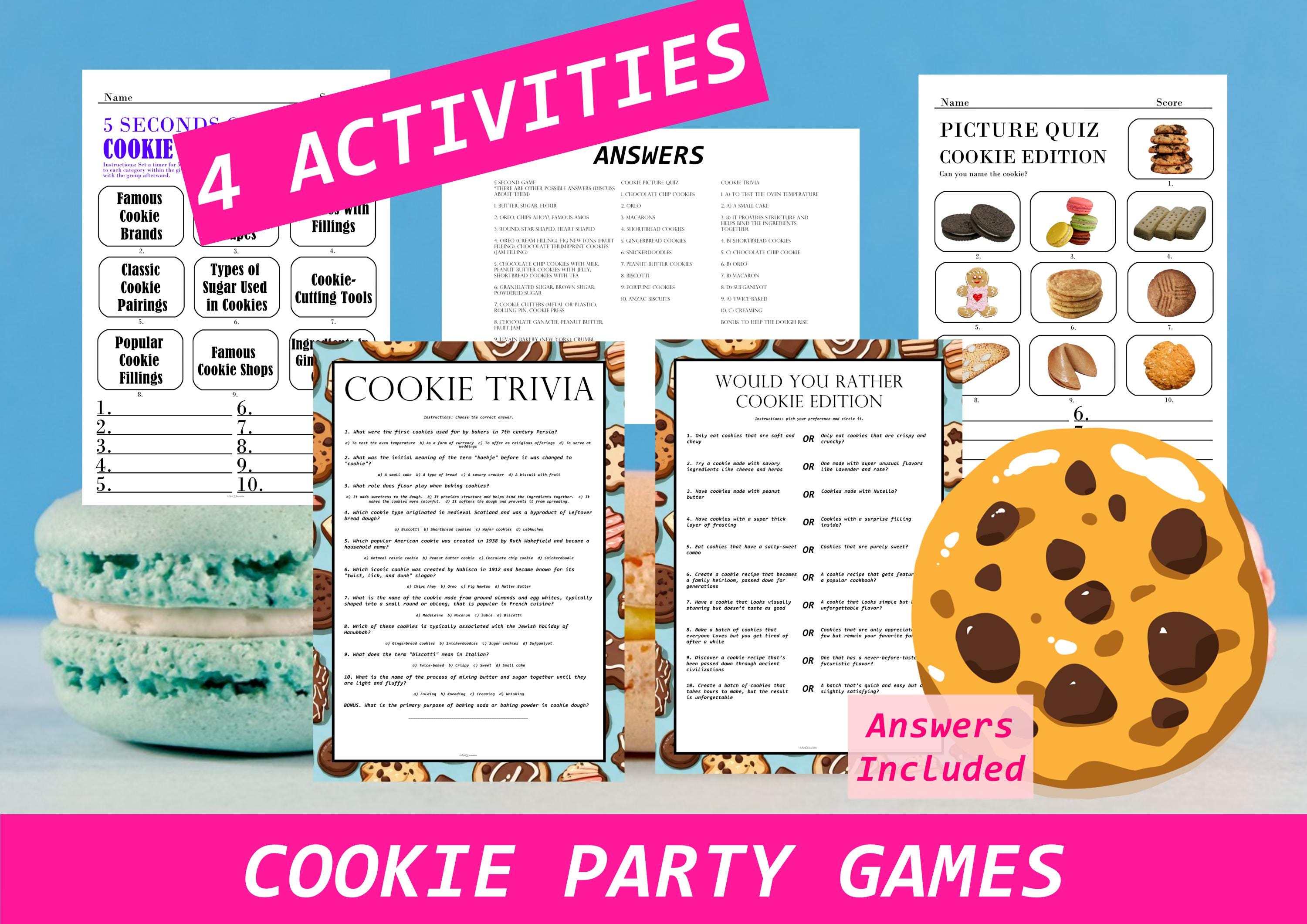 Cookie Trivia Quiz, Food Party Game, Trivia Questions, Cookie Games ...