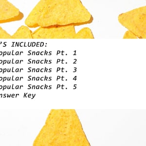 50 Printable POPULAR SNACKS Picture Quiz, Picture Trivia, Party Game ...
