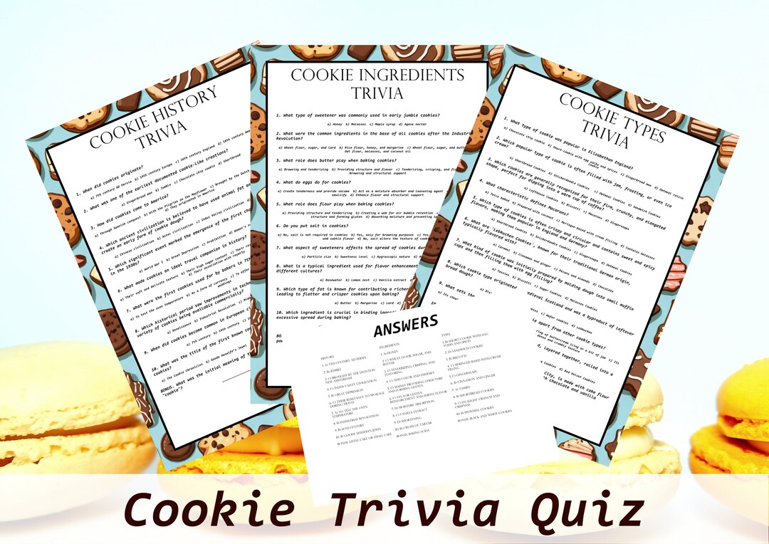 Cookie Trivia Quiz, Food Party Game, Trivia Questions, Cookie Games ...