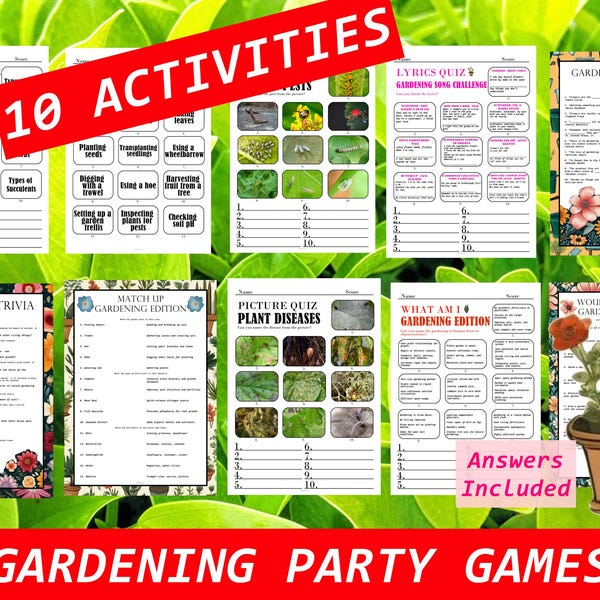 Gardening Trivia Game - Etsy