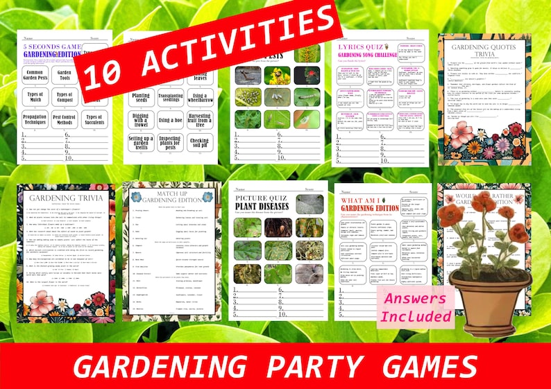 Gardening Party Games | Trivia Questions | Vegetable Trivia |game Night ...
