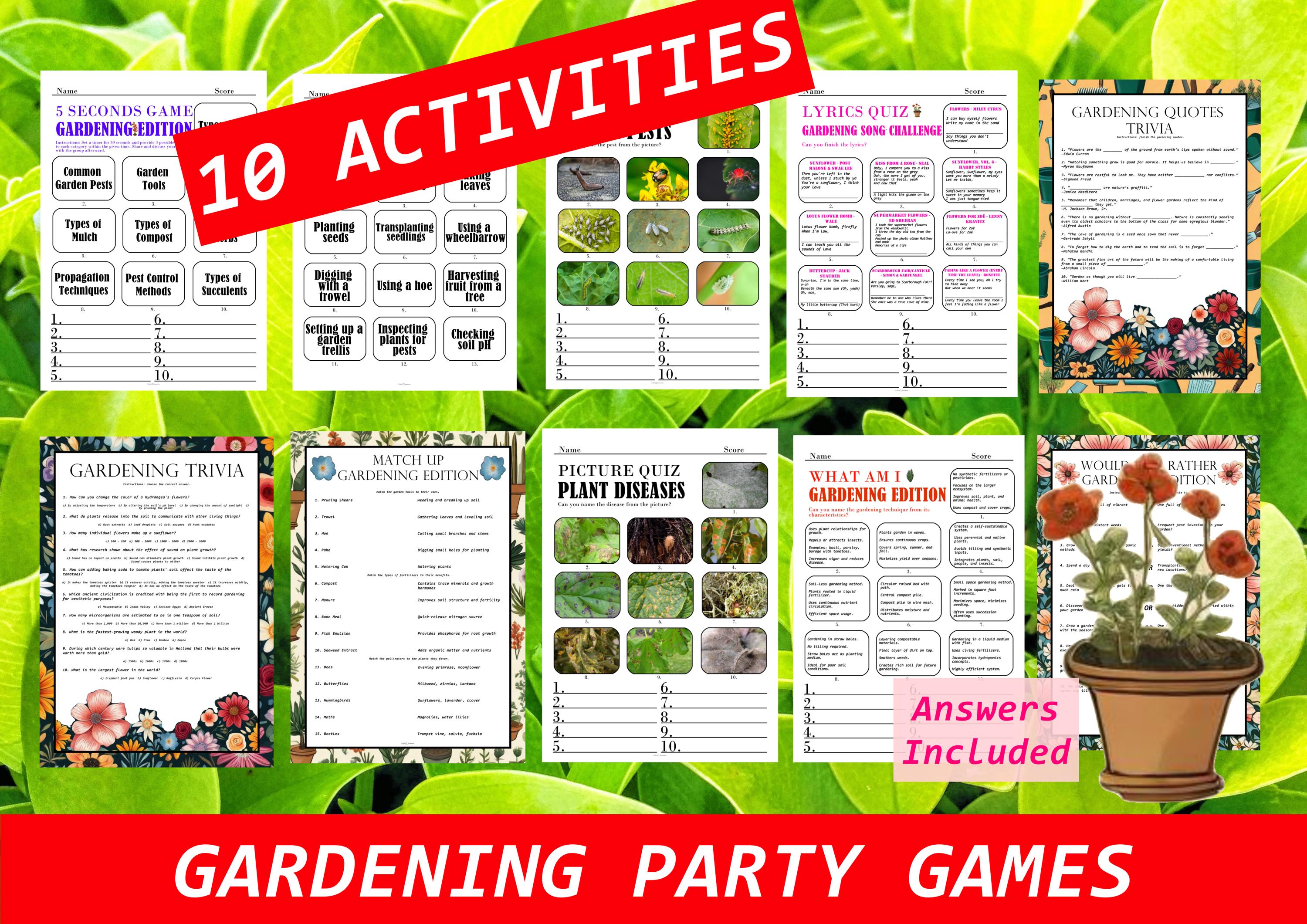 Gardening Party Games | Trivia Questions | Vegetable Trivia |game Night ...