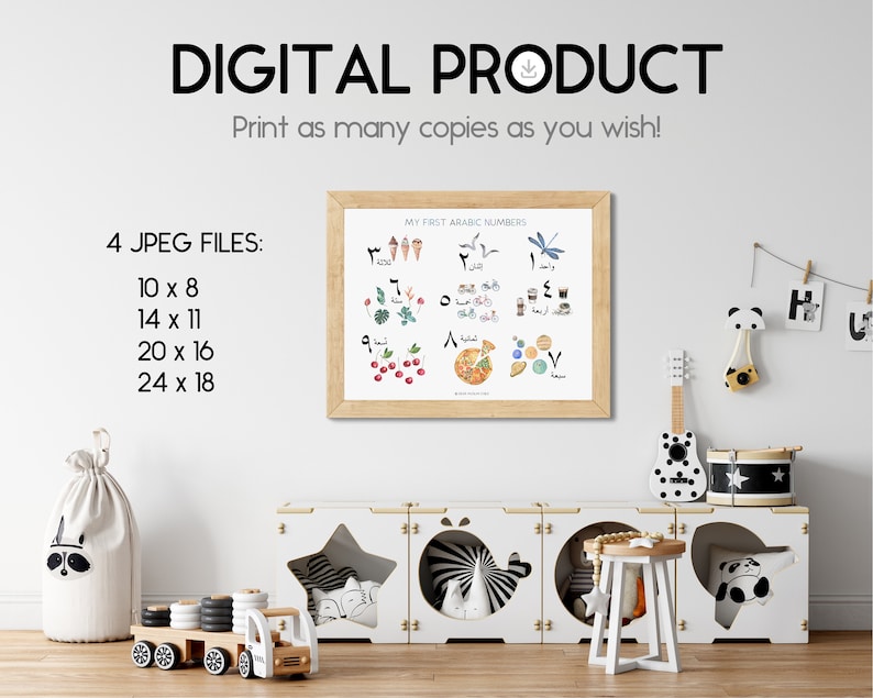 Arabic Numbers Poster, Preschool Numbers Poster, Printable Educational ...