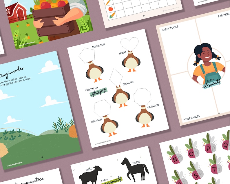 Farm Animal Busy Binder, Farm Animal Quiet Book, Farm Learning Binder ...