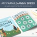 Farm Animal Busy Binder, Farm Animal Quiet Book, Farm Learning Binder ...