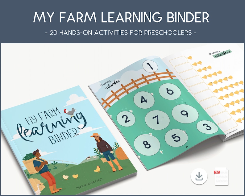 Farm Animal Busy Binder, Farm Animal Quiet Book, Farm Learning Binder ...