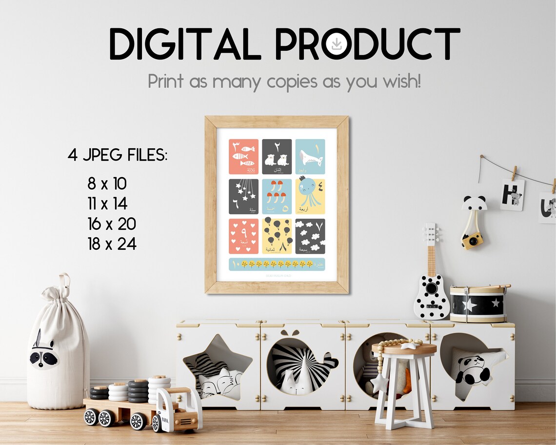 Arabic Number Poster Preschool Educational Posters Arabic - Etsy