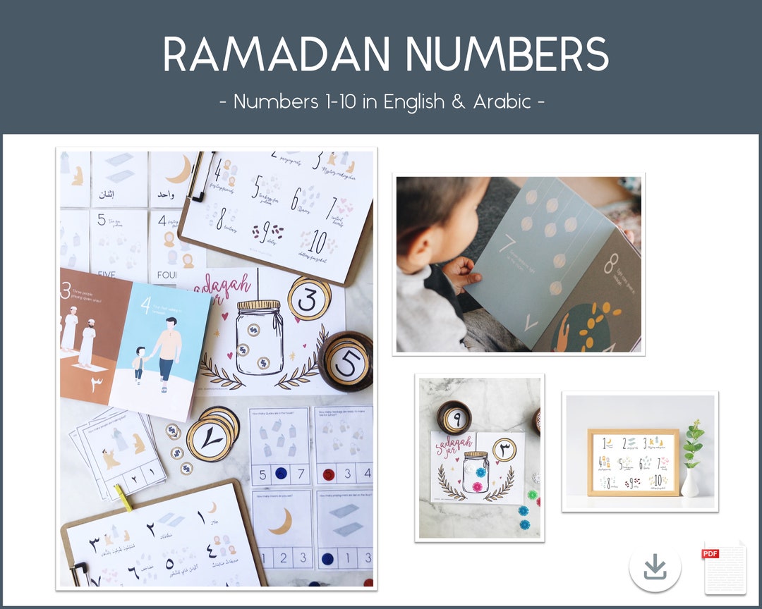 Ramadan Numbers, Ramadan Counting Book, Ramadan Flash Cards, Ramadan ...