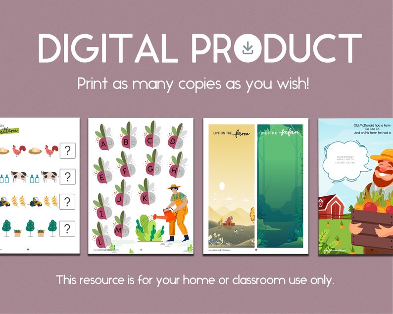 Farm Animal Busy Binder, Farm Animal Quiet Book, Farm Learning Binder ...