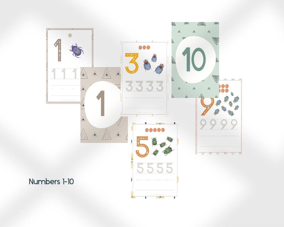 Numbers 1-10 Flash Cards and Tracing Cards - in English and Arabic - Etsy