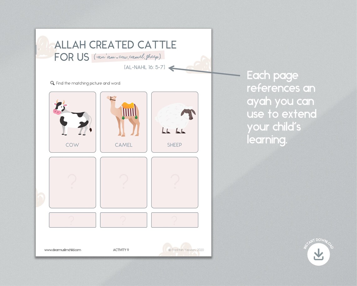 Teaching Kids About Allah Hands on Activities About Allah | Etsy UK