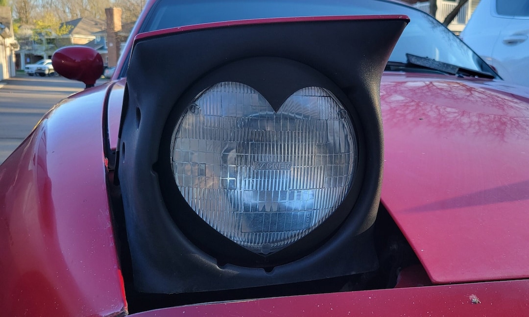 Heart Cover for 7 Inch Round Headlights - Mazda Miata Mx5 Gift for Her Jeep Wrangler, Mini ...
