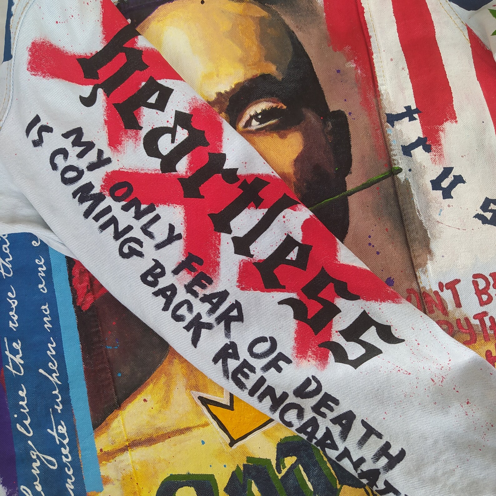 Handpainted Tupac Shakur Denim Jacket | Etsy