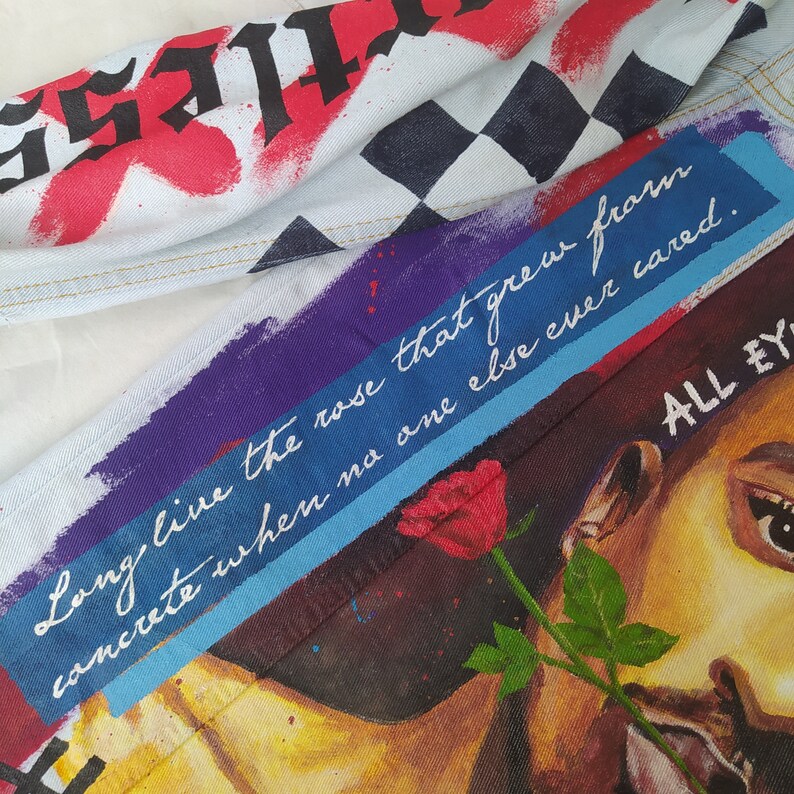 Handpainted Tupac Shakur Denim Jacket - Etsy