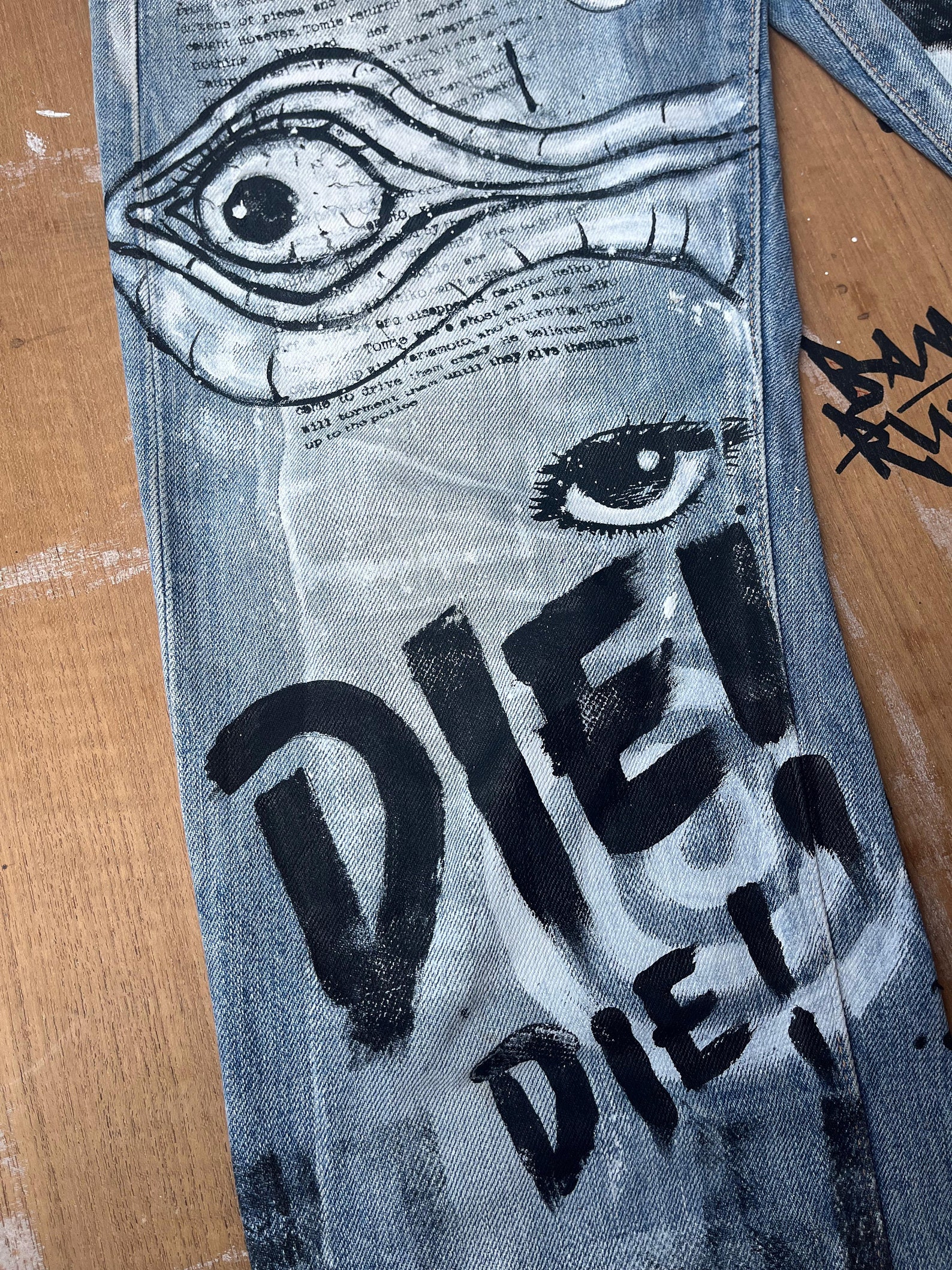 Manipulative - Custom Handpainted Pants/jeans - Etsy