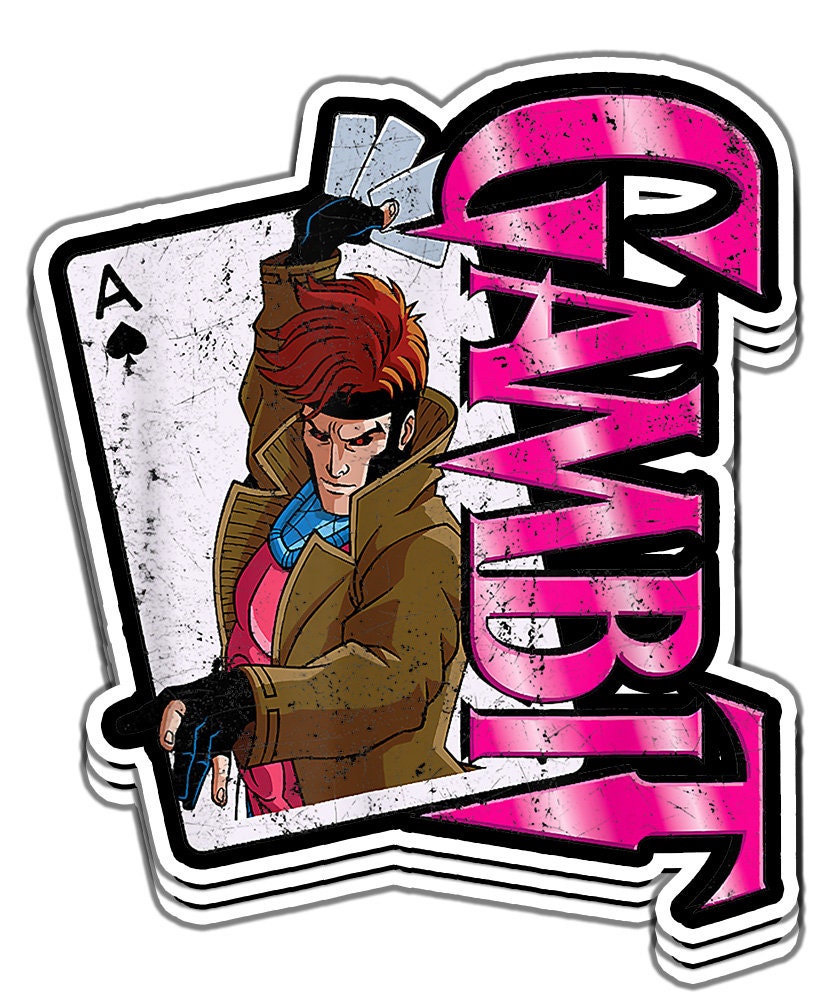 Marvel X-Men Gambit Card Retro Cute Kiss-Cut Stickers Vinyl | Etsy