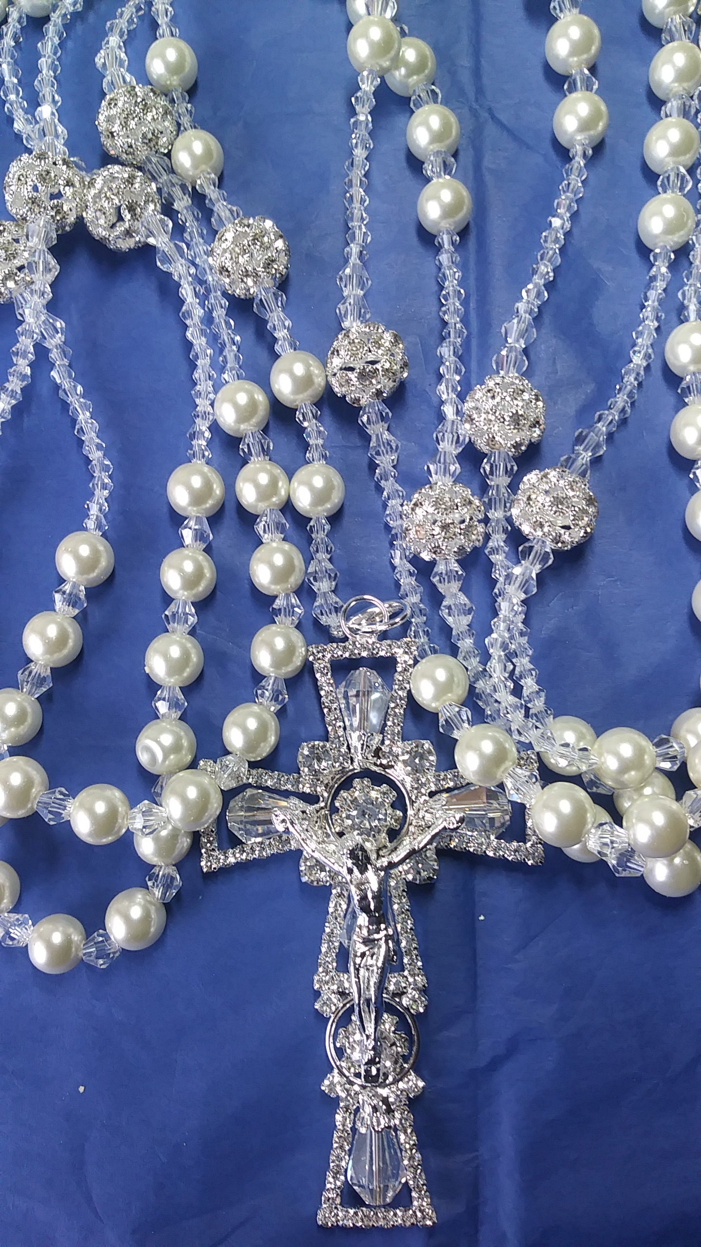 Wedding Lasso Swarovski Pearl Wedding Bow in Ivory Color 10mm Cream ...