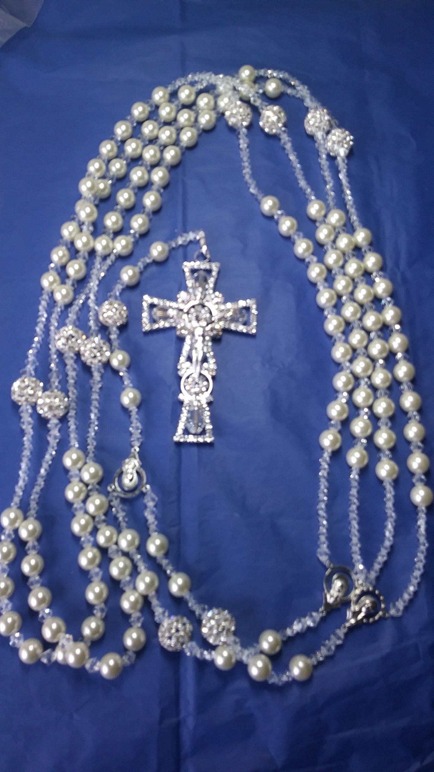 Wedding Lasso Swarovski Pearl Wedding Bow in Ivory Color 10mm Cream ...