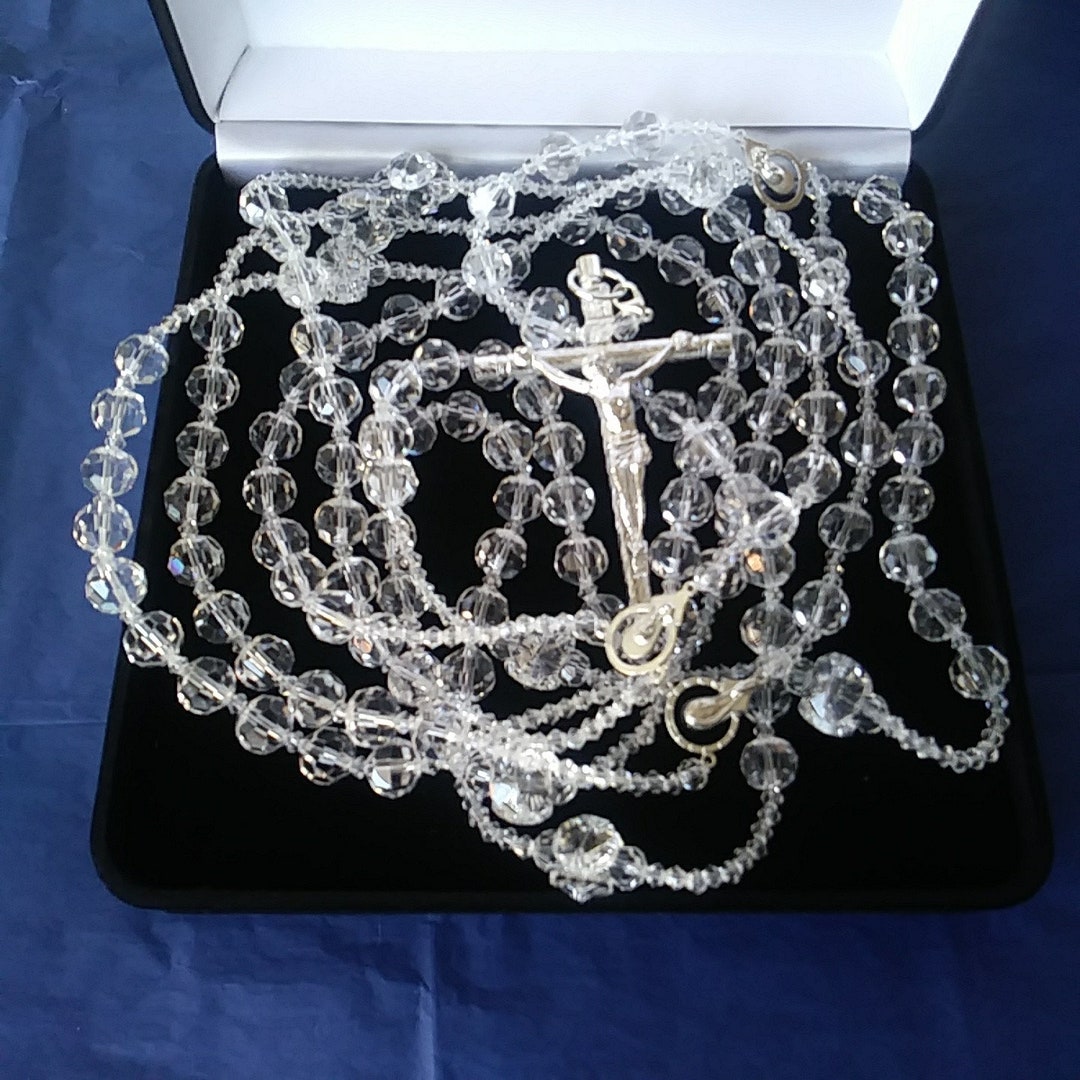 Wedding Lasso 12 Mm Crystal Wedding Lasso With Silver Catholic Cross ...