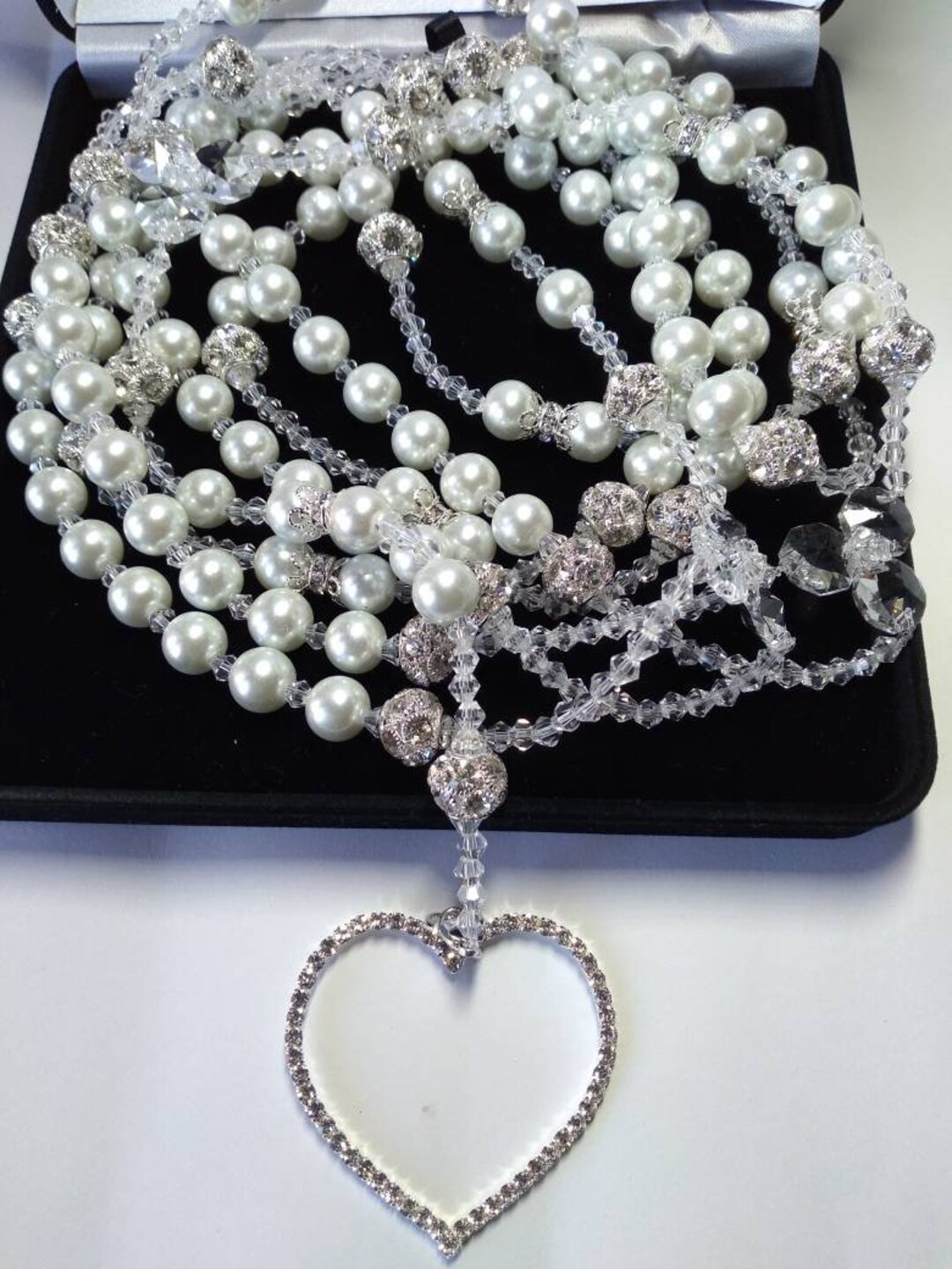 Wedding Lasso Wedding Bow Made of White Swarovski Pearl and Silver ...