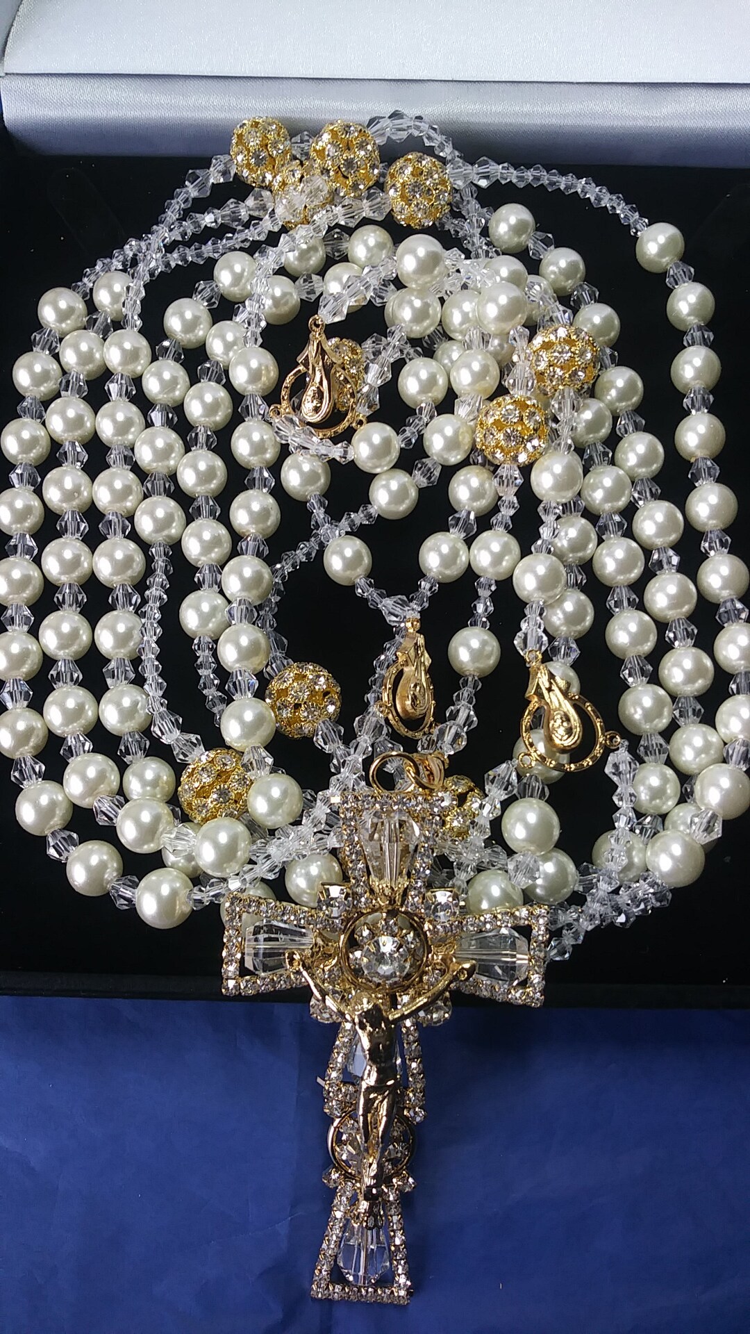 Wedding Lasso Bow for Wedding of Pearl Swarovski Ivory Cream and Fine ...