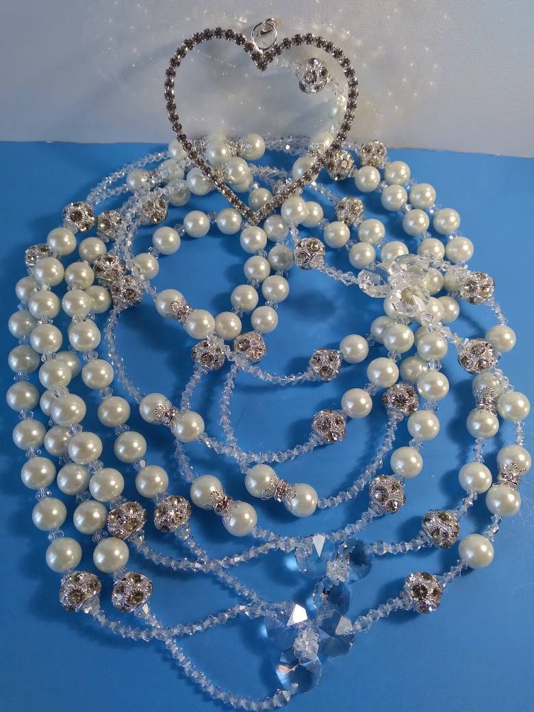 Wedding Lasso Wedding Bow Made of White Swarovski Pearl and Silver ...