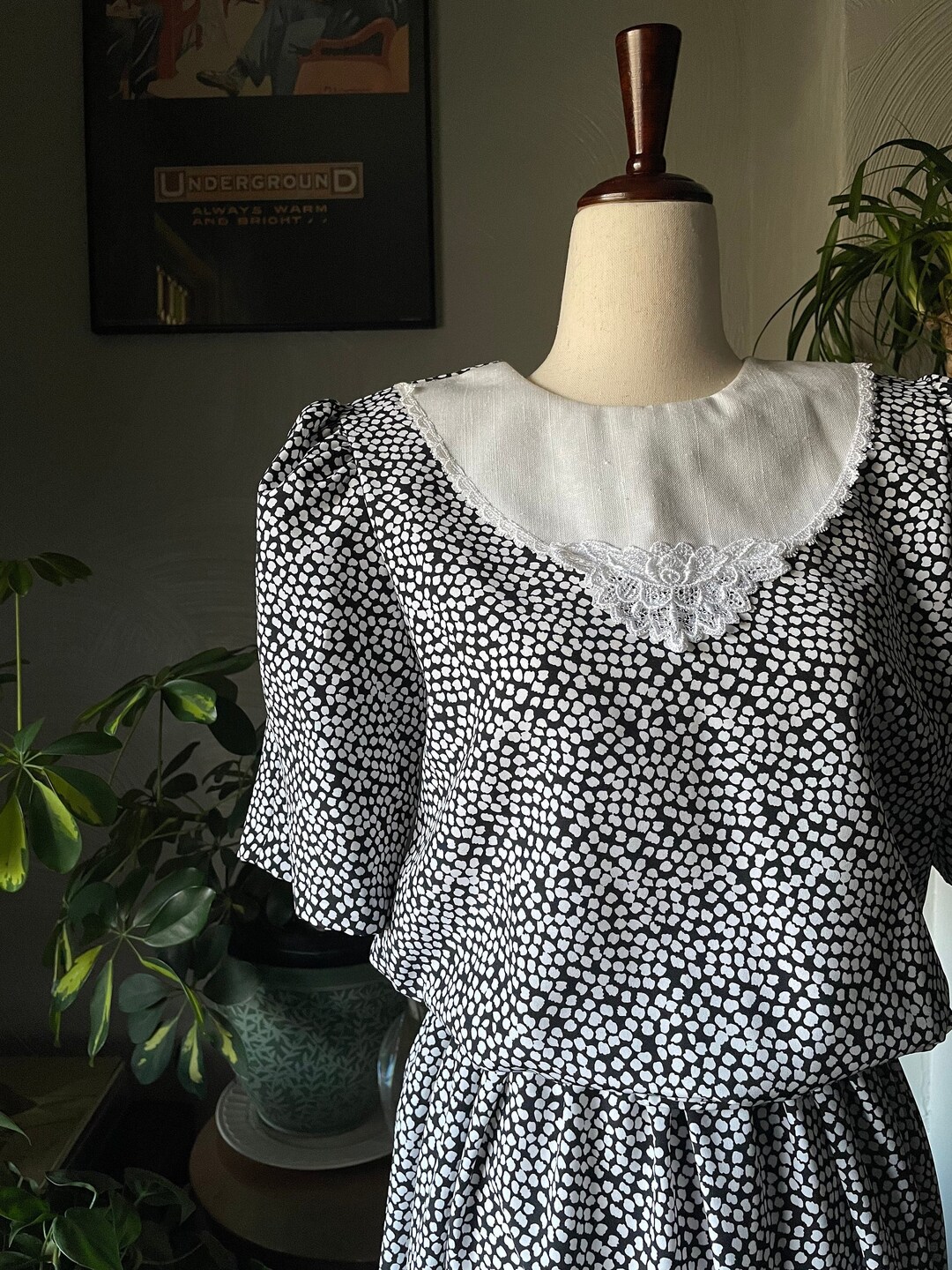 Breli Originals Vintage Black and White Dress - Etsy