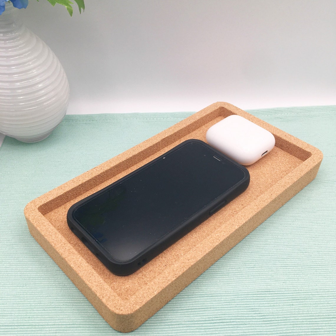 Cork Desk Tray Cork Key Dish Catch All Valet Tray Desk | Etsy