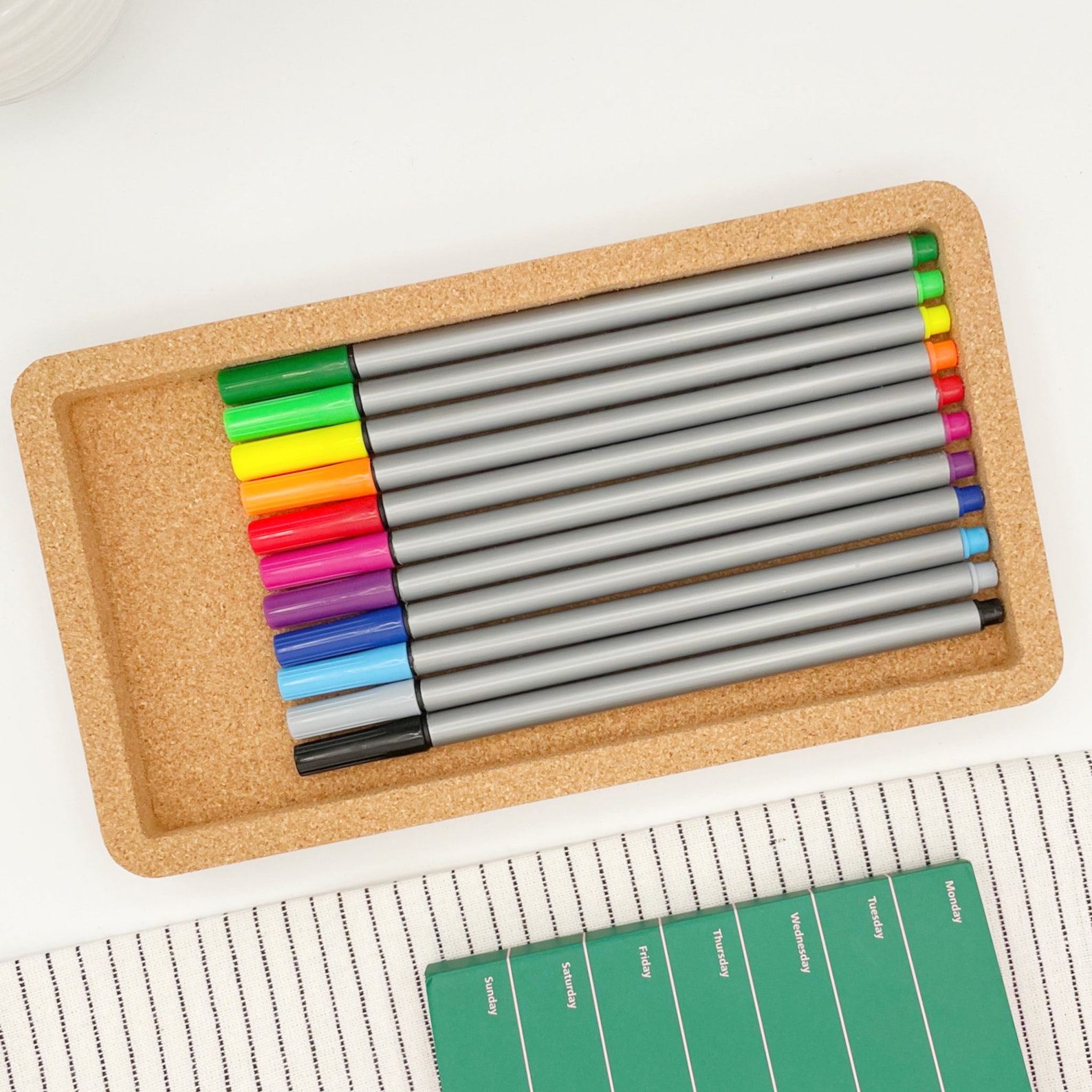 Cork Desk Tray Cork Key Dish Catch All Valet Tray Desk | Etsy