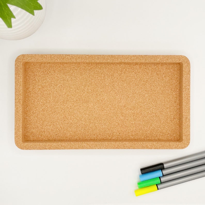 Cork Desk Tray Cork Key Dish Catch All Valet Tray Desk | Etsy