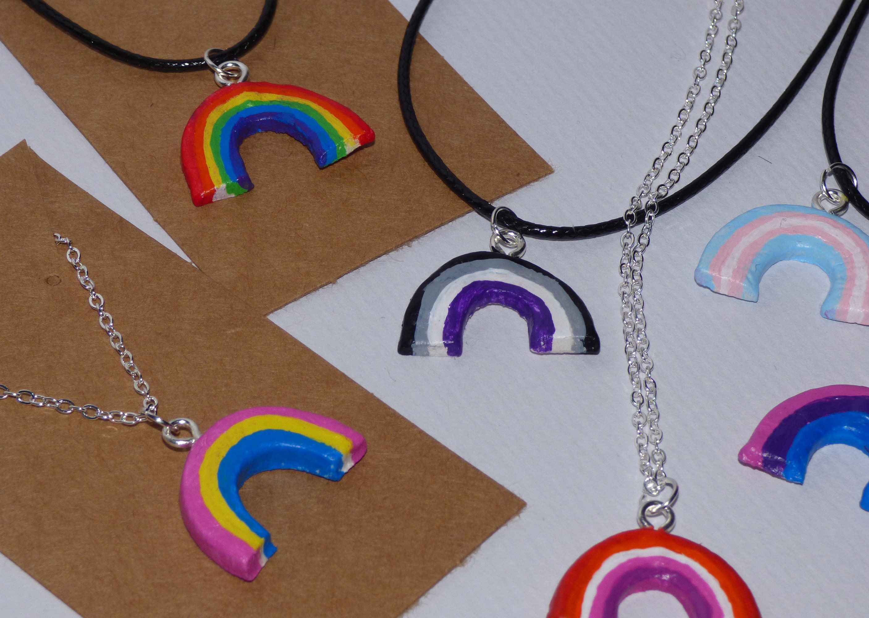 LGBT Pride Rainbow Handmade Clay Necklaces | Etsy