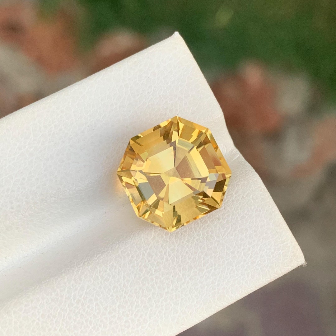 Faceted Yellow Citrine Octagon Shape | Citrine Loose Natural Gemstone 8 ...