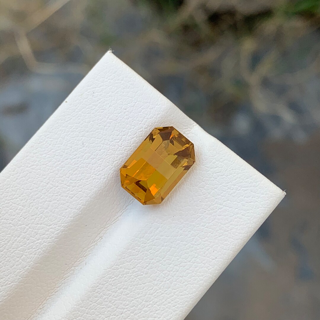 3.75 Carats Faceted Citrine Pixelated Cut From Brazil | Loose Yellow ...