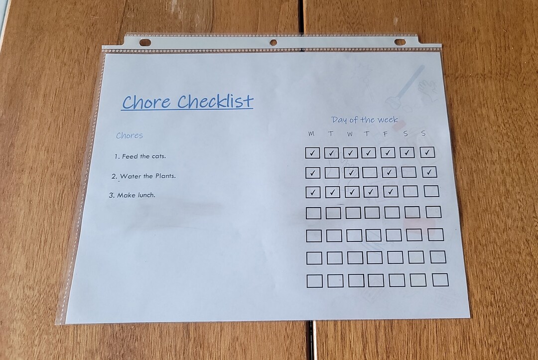 Chore Checklist Printable (PDF) - Etsy